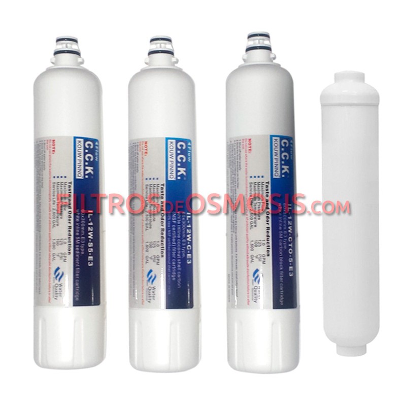 FILTROS OSMOSIS CCK (PACK 4) - FiltrosDeOsmosis.com